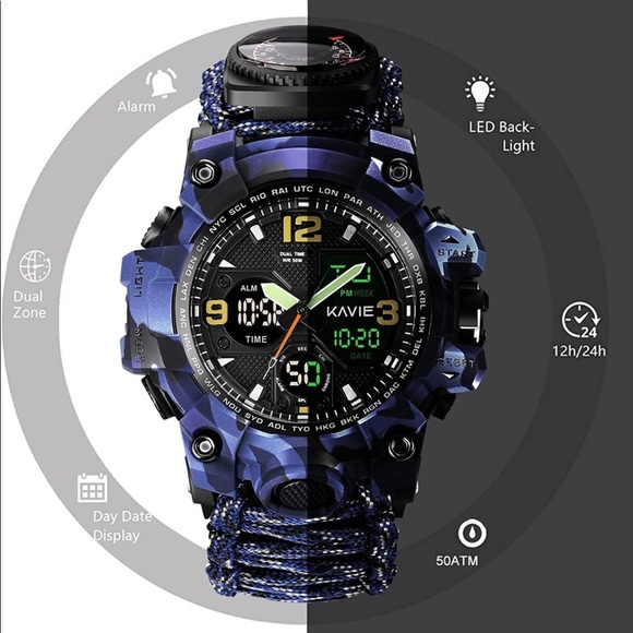 Accessories | 23in1 Survival Blue Military Digital Watch Mens Tactical ...
